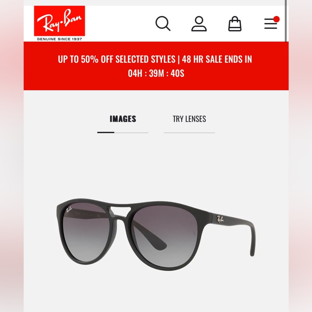 New Ray-Ban 4170 Grey Gradient Men’s Sunglasses - Gem